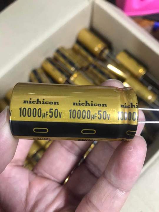Nichicon FW 10,000 uF 50V ขนาด25*50(สีทอง-ดำ) คาปาซิเตอร์ เกรด ออดิโอ ...