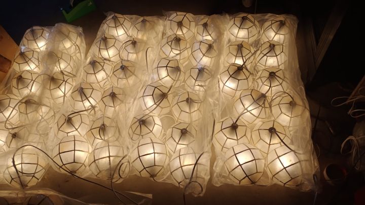 AUTHENTIC CAPIZ BALL 8 LARGE SIZE ( SET OF 10)/SOLAR POWERED CAPIZ ...