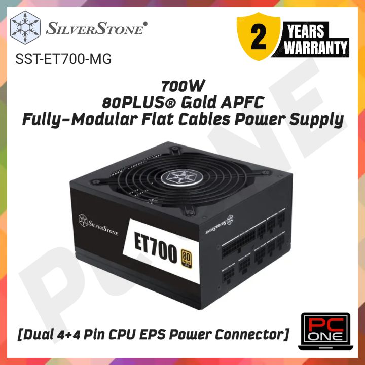 SilverStone SST-ET700-MG 700W 80PLUS® Gold APFC Fully-Modular Flat ...