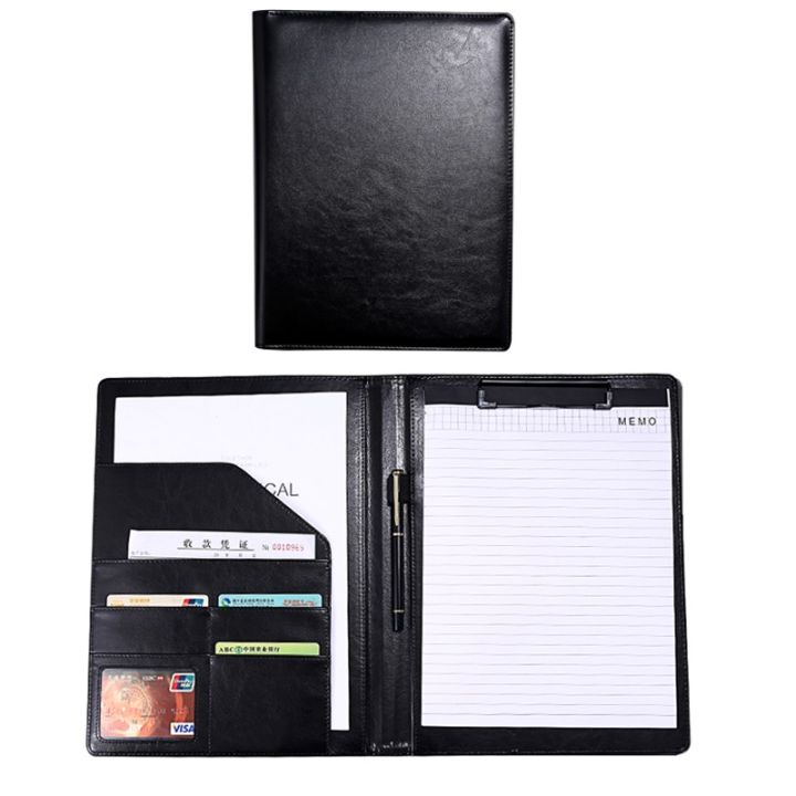 Genuine Leather A4 File Folder PU Leather Office Business Conference ...