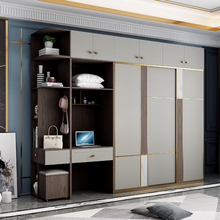 Modern Minimalist Sliding Door Small Apartment Wardrobe Bedroom ...