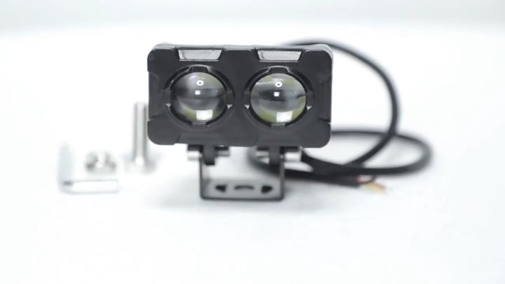 New Double LED Mini Driving Light Fog Light Dual Color for Motorcycle ...