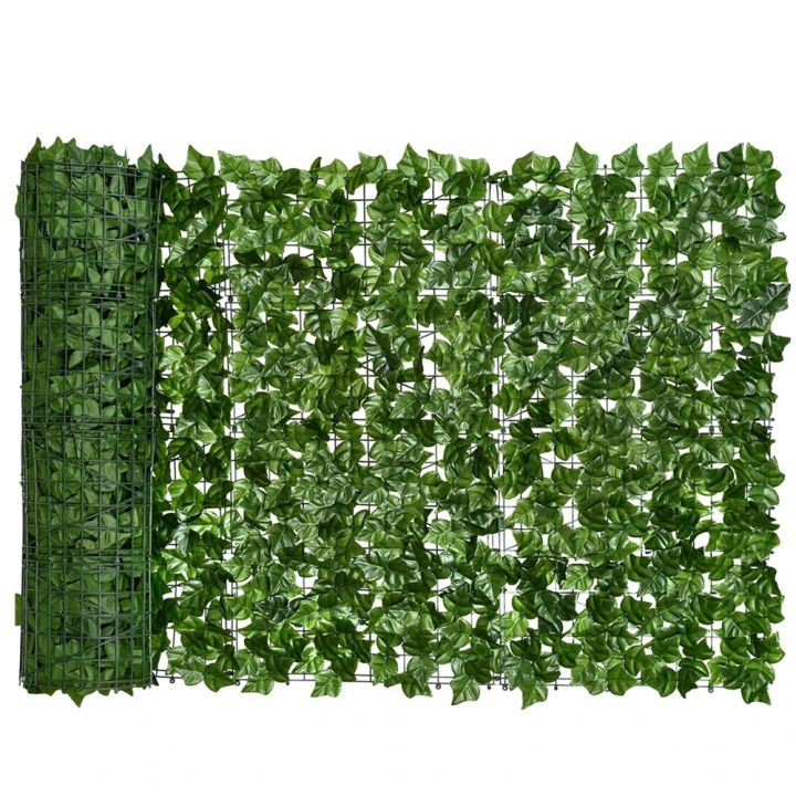 Artificial Privacy Fence Screen Faux Ivy Leaf Hedges 200/100cm Long Leaf Fence Panels Indoor ...