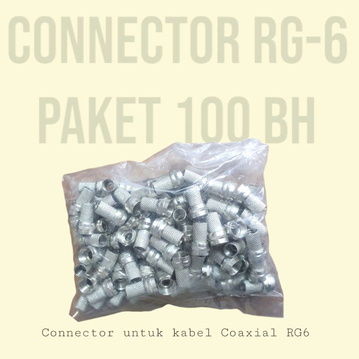Konektor RG6/ 5C 1 bungkus isi 100 buah connector F untuk coaxial antena cable | Lazada Indonesia