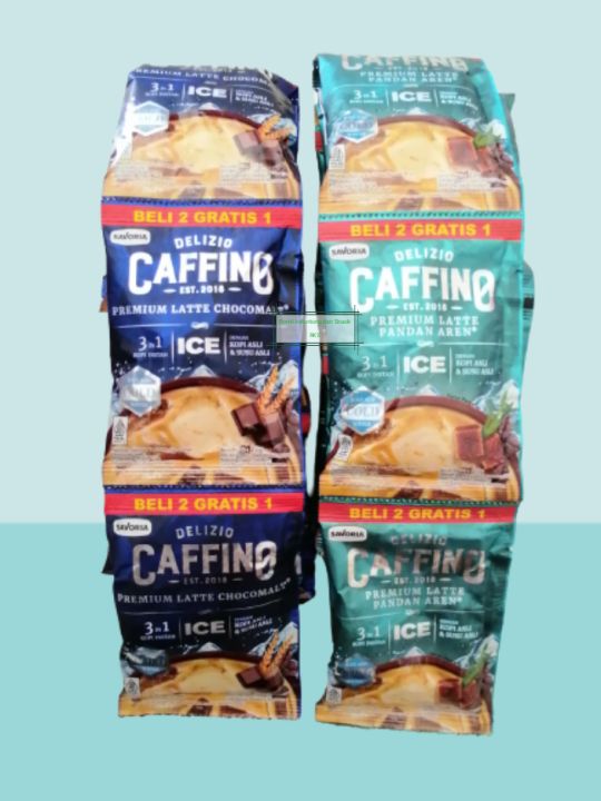 KOPI CAFFINO ICE LATTE CHOCOMALT / LATTE PANDAN AREN 1 Renceng isi 15 ...