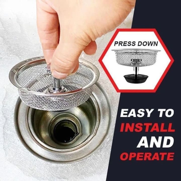 Ms. Clean Stainless Steel Sink Strainer Waste Disposer Outfall Strainer ...