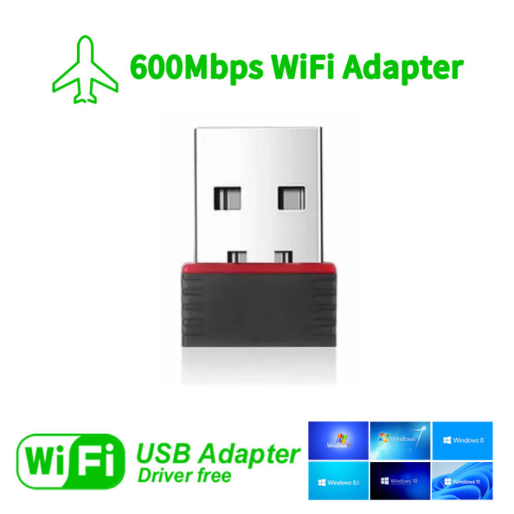 DISOUR 600Mbps WiFi USB Adapter USB2.0 2.4Ghz Wireless Network Card Wi-Fi Dongle 802.11N ...