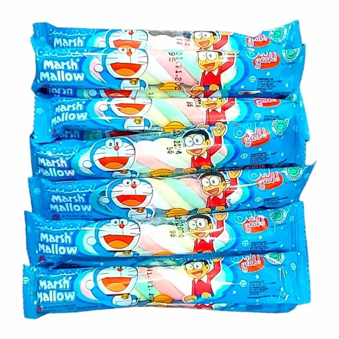 Marshmallow Youka 20 Pcs Doraemon Permen Tali Marsmellow Penguin Long ...
