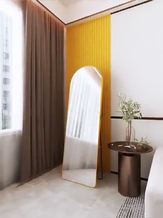 【Right Angle & Arch 】Full Body Mirror With Stand Wall-Mounted Vertical ...