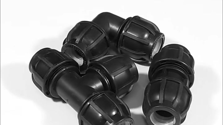 Black 1/2" 3/4" 1" Heavy-Duty Compression Fittings,For Pe And Pvc Pipes ...