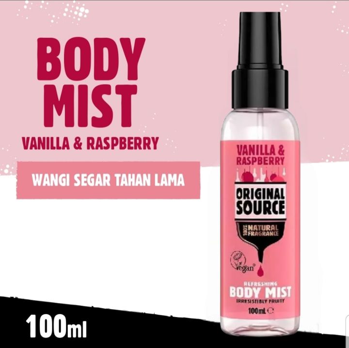 ORIGINAL SOURCE Body Mist Vanilla Raspberry 100 ml | Lazada Indonesia