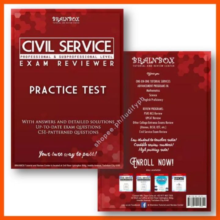 BRAIN BOX-CIVIL SERVICE EXAM REVIEW(PRACTICE TEST) | Lazada PH