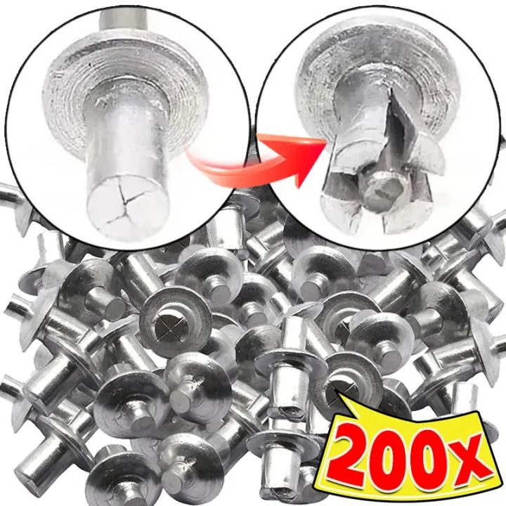 200Pcs 7/9/11mm Hammer Drive Expansion Rivets Expansion Aluminum Nail ...