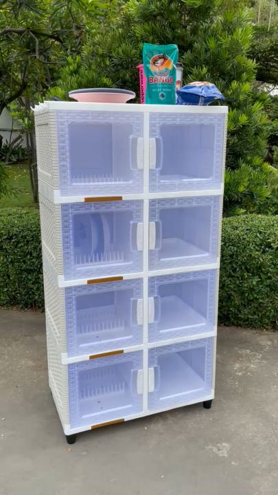 RAK PIRING PLASTIK AKAKO PINTU BENING / RAK SERBAGUNA [AKABOX] | Lazada ...