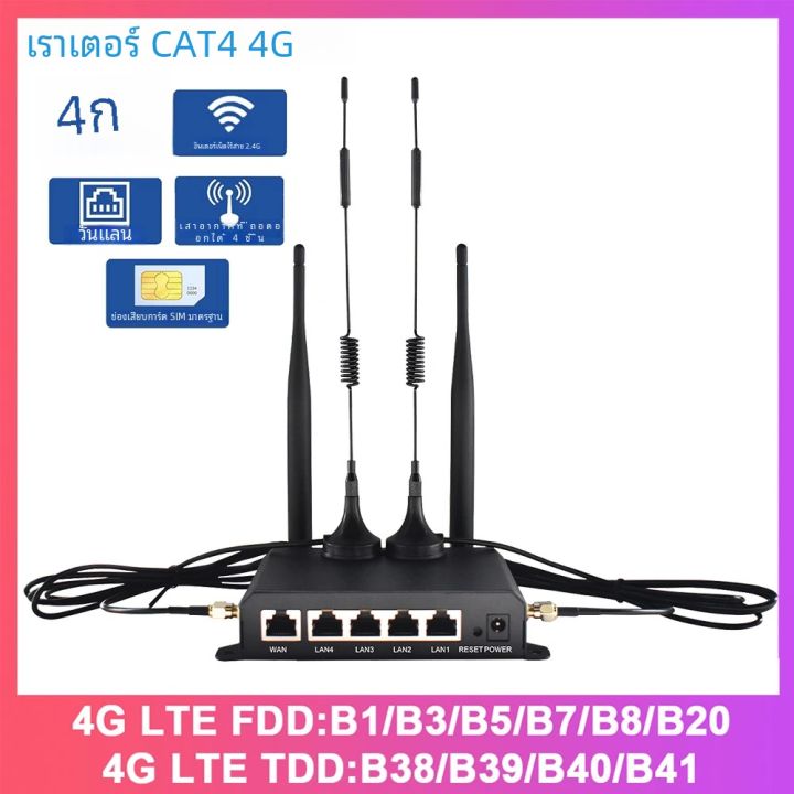 KuWFi 300Mbps CAT4 4G LTE Router Wireless WiFi Router 4pcs เสาอากาศที่ ...
