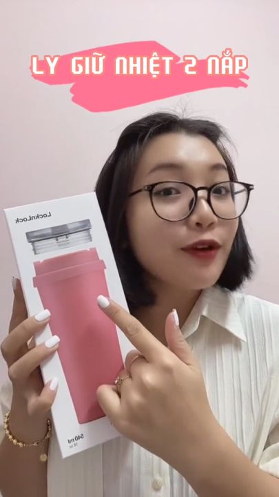 Ly giữ nhiệt LocknLock 540ml LHC4279 - Hàng chính hãng, có 2 nắp khác nhau tiện lợi, đế silicone ...