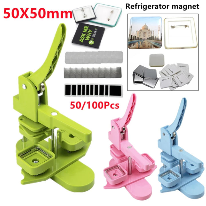Bbala 50x50mm Square/Round Refrigerator Badge Press Machine Rotating ...
