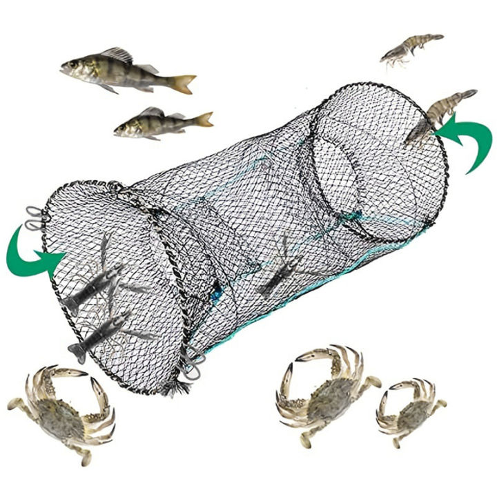 25*47CM Telescopic Foldable Crayfish Crab Fish Trap Net Shrimp Lobster ...