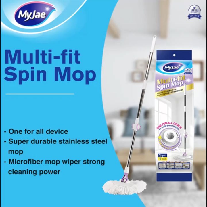 MyJae Mop Pusing Multi Fit dengan Kepala Mop Serat Ajaib Microfiber ...