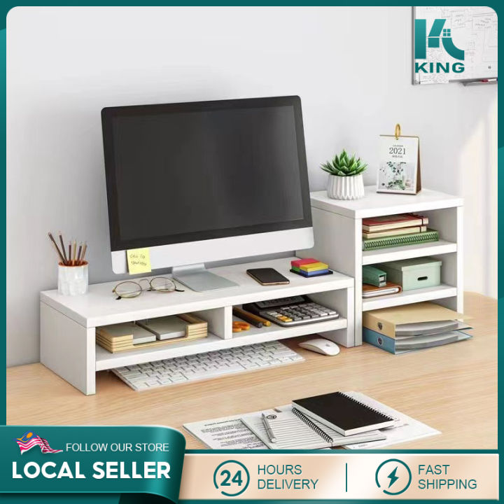 Computer Monitor Rack Stand Screen Increase Height Shelf Desktop Base ...