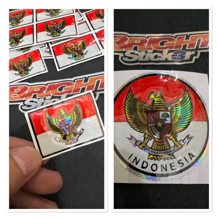 STICKER STIKER EMBLEM BENDERA GARUDA INDONESIA KECIL TIMBUL 3D | Lazada ...