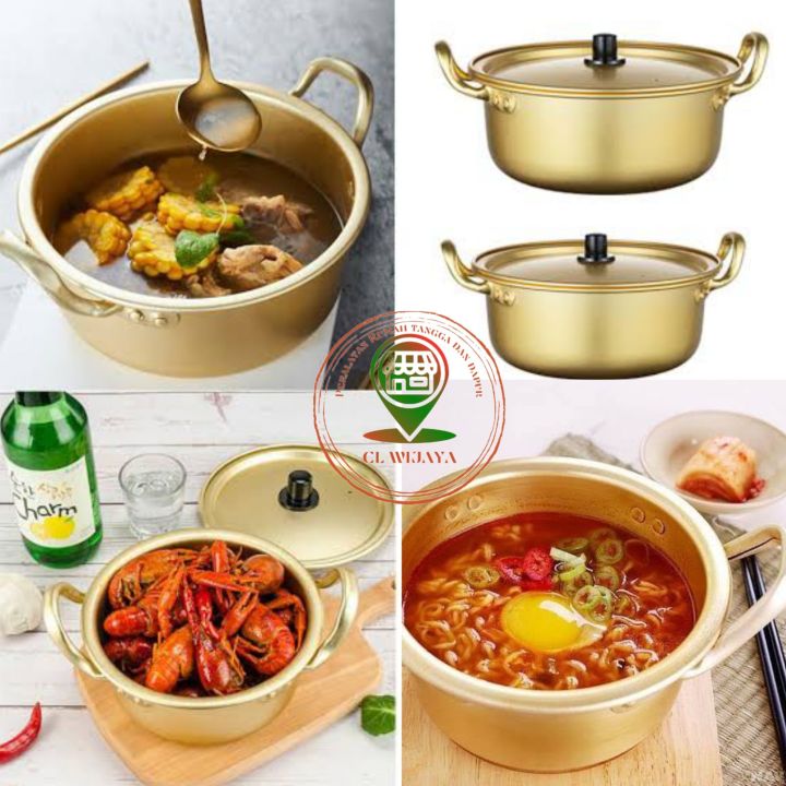 Panci Ramyun Korea / Panci Ramen Gold 20 18 16 Cm / Panci Rameon korean ...