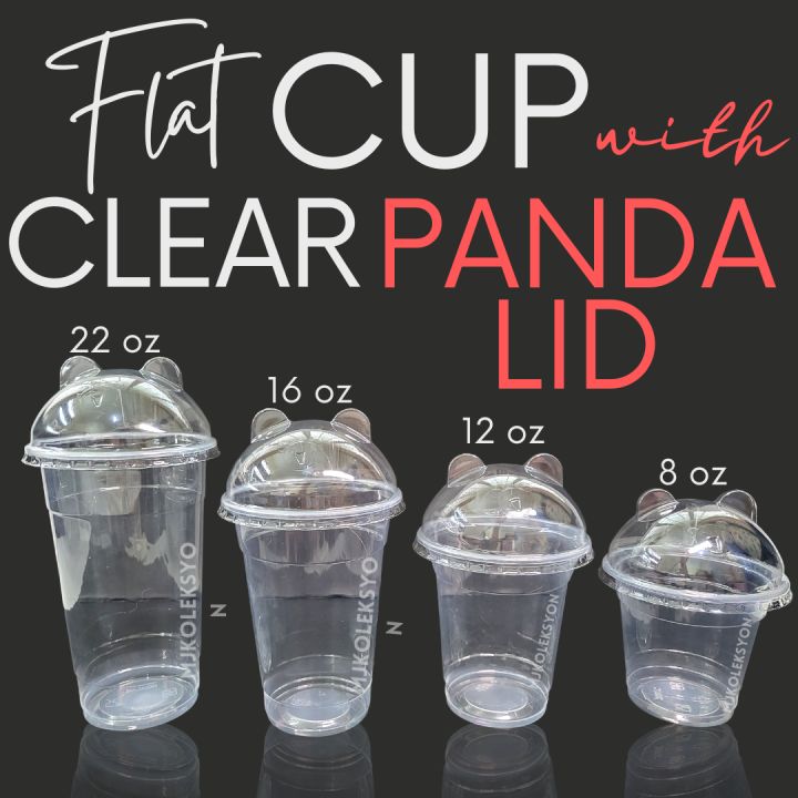 Plastic Cup with PANDA CLEAR LID Set 50pcs Best for Milktea, Frappe ...