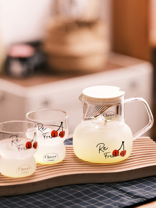 Original Cherry Heat Resistant Glass Cold Brew Coffee Pot Fruit Tea Pot ...