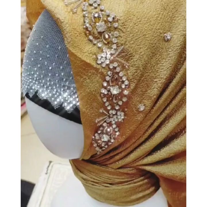Kerudung Pesta Simple Segi Empat Mewah Bahan Gliter Kilat Premium Bukan ...