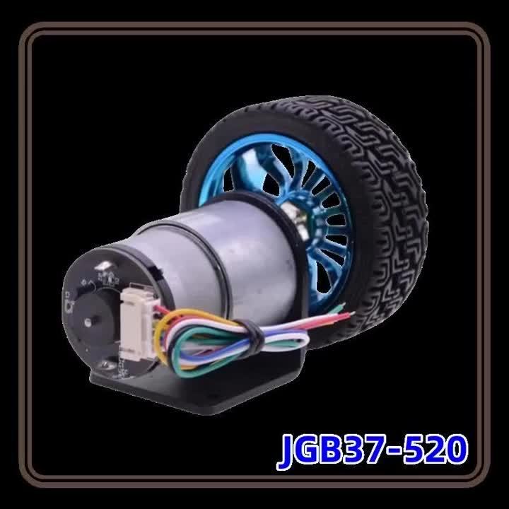 JGB37-520 Encoder Motor Smart Car DC 6V 12V 24V Small Motor Car Kit ...