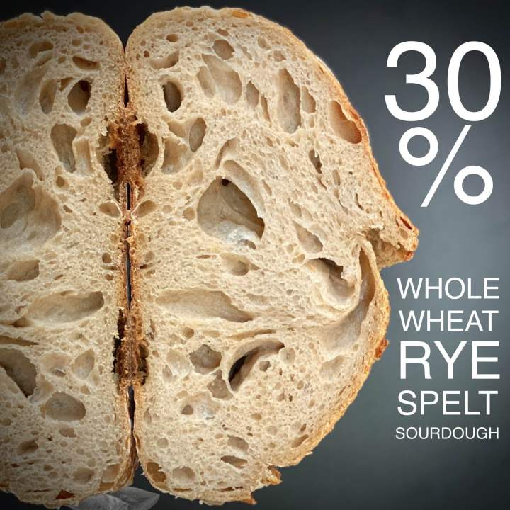 30% Wholewheat Rye Spelt Sourdough ขนมปังซาวโดวจ์โฮลวีท ไรย์ สเปลท์ ...