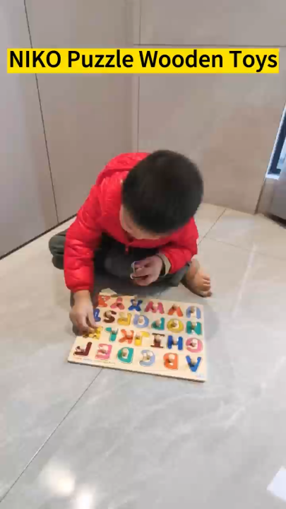 NIKO ABC Letter Digital Puzzle Wooden Toys For Kids Alphabet Number ...