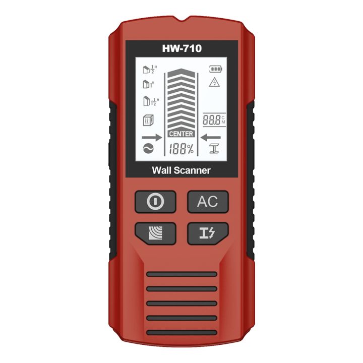 6 in 1 Handheld Wall Detector Live Wire AC Cable PVC Pipe Metal Wood ...