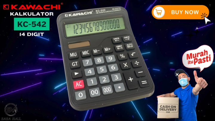 Kalkulator Kawachi KC-542 14 Digit Electronic Calculator Basic Digital ...