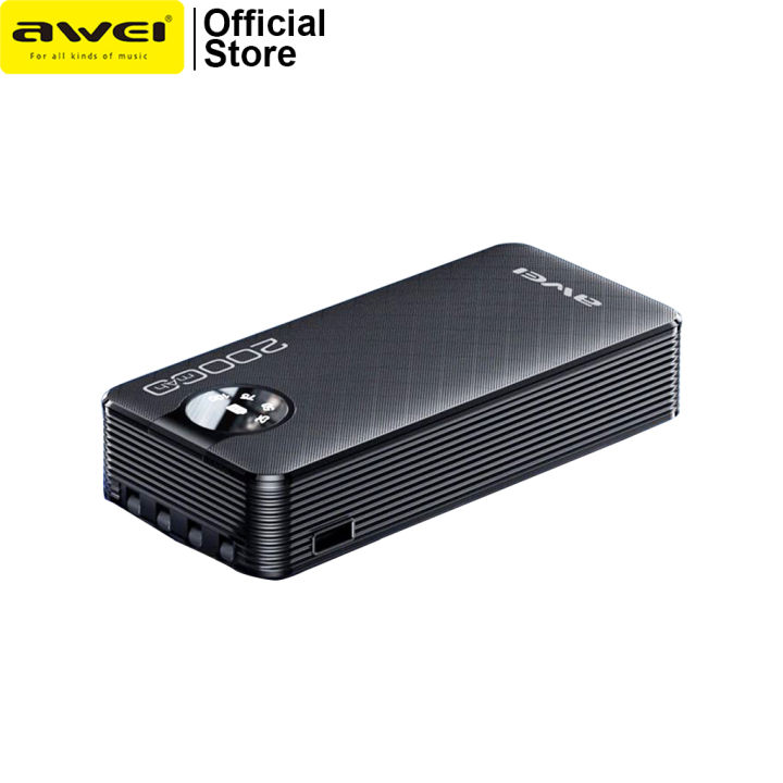 Awei P134K 20000mAh Multiple Output Powerbank with Detachable Cable LCD ...