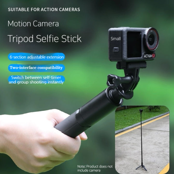 2 in 1 120cm Metal Invisible Extendable Camera Selfie Stick Tripod for ...