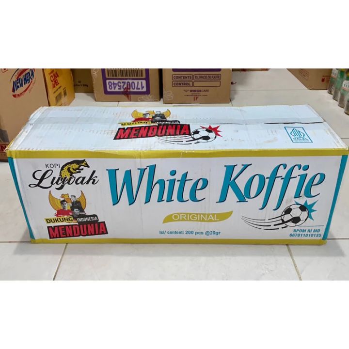 1 karton - 1 dus - 1 box kopi luwak white koffie - isi 20 renteng - per ...