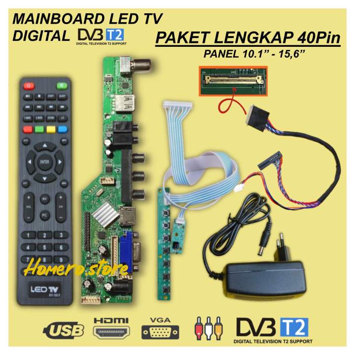 Mainboard LED TV Digital DVBT2 Universal untuk Panel Laptop 40Pin ...
