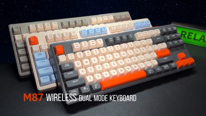 Free Wolf M87 75% Wireless Gaming Keyboard Silent Rainbow Backlit ...