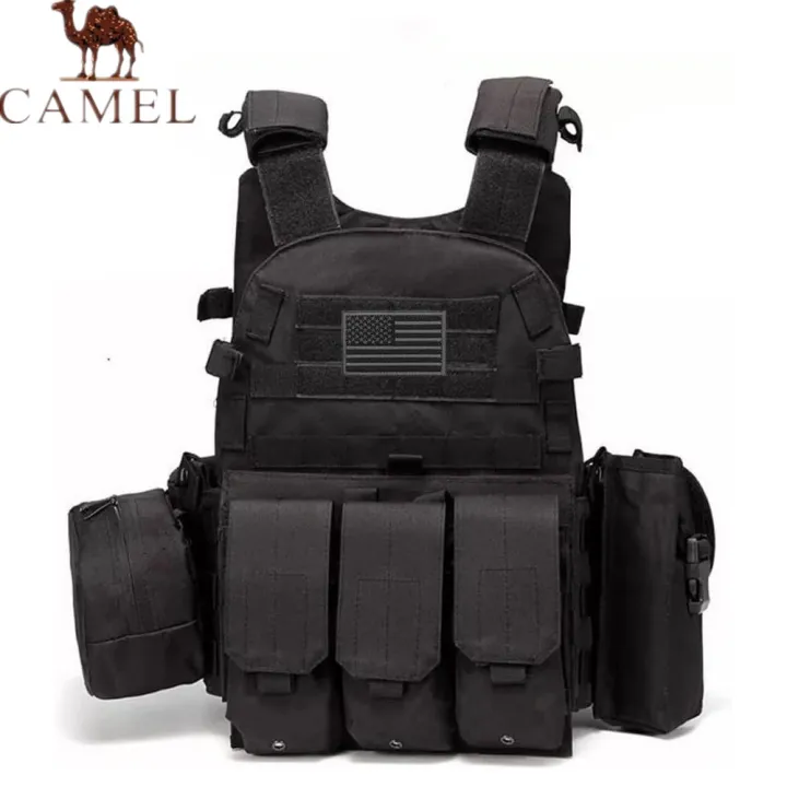Camel Tactical Vest For Men Quick Release Breathable Paintball Airsoft ...