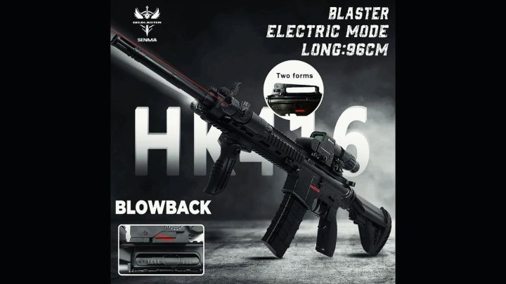 SENMA&TG HK416 Gel Blasters Toy Electric Rechargeable Interactive Game Toys for Birthday Gift ...
