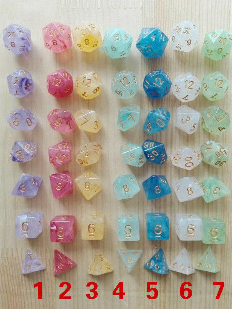 DND Multi-Sided Digital Dice 7-Piece Set COC Running Group 4 6 8 10 12 ...