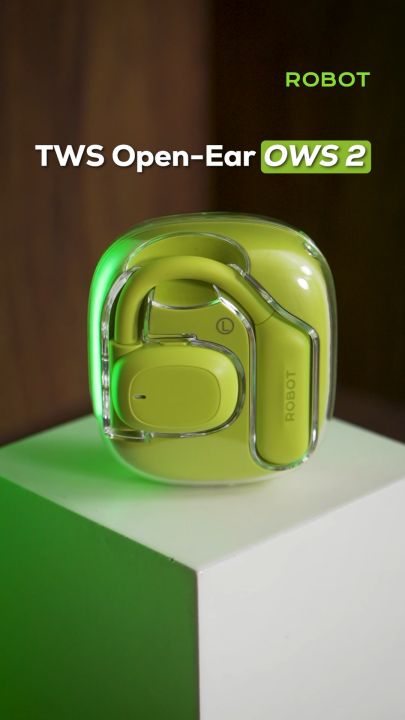 ROBOT TWS Open-Ear OWS 2 960mAh Deep Blue/Lime Green - Garansi 1 Tahun ...