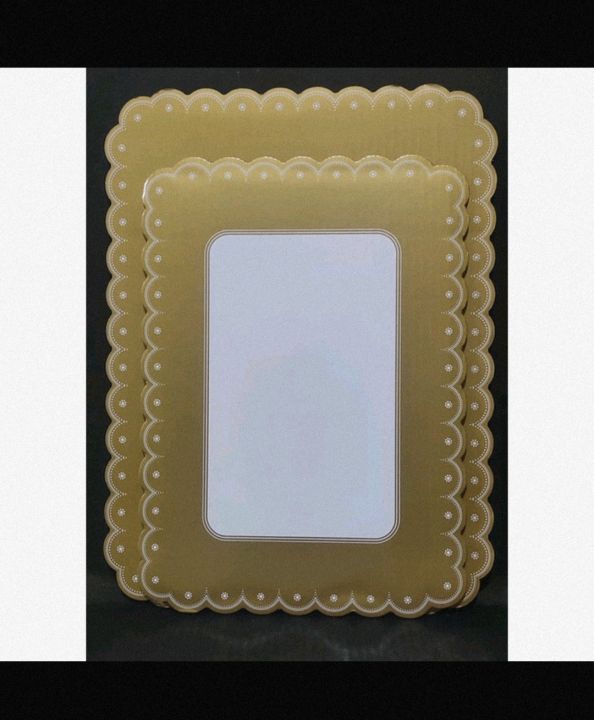 12X16 inches RECTANGLE CAKE BOARD SCALLOP GOLD CORRUGATED (X10 PCS ...