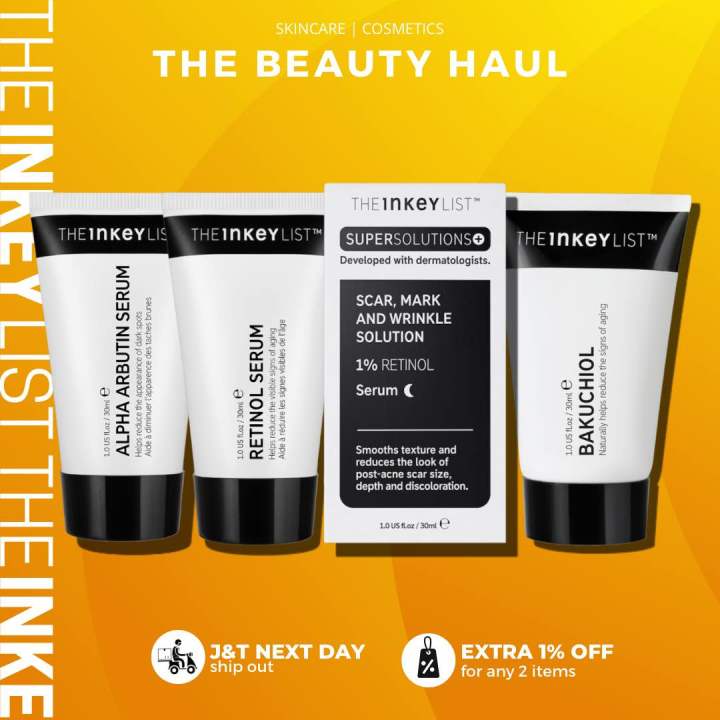 THE INKEY LIST Retinol Serum | Alpha Arbutin | Bakuchiol | Scar, Mark ...