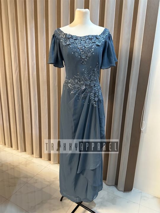 Sponsor Dress / Mother Dress Dusty Blue | Lazada PH Sponsor Dress / Mother Dress Dusty Blue | Lazada PH