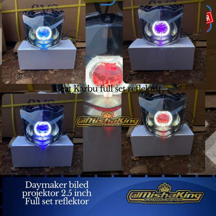Lampu daymaker biled beat karbu mini 2.5 inch full set | Lazada Indonesia