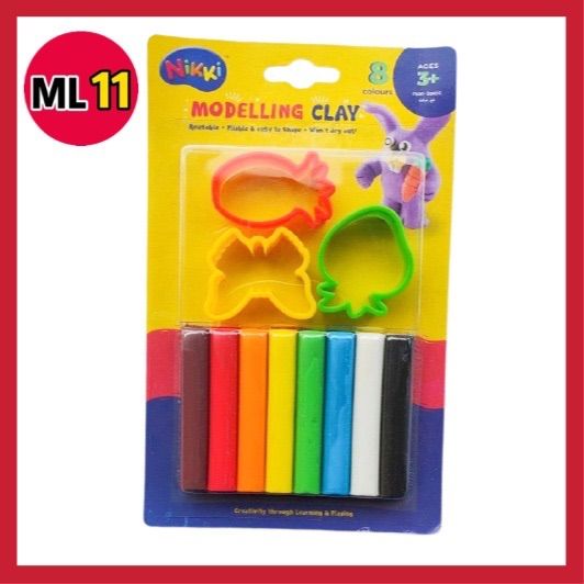 [Ready Stock] Nikki 8 Colour Fun Clays Modelling Clay Set With 3 Cutter ...