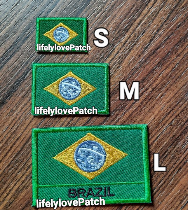 Brazil ธงบราซิล อาร์มธงบราซิล Iron Patch South America ตัวรีดติด เสื้อ ...