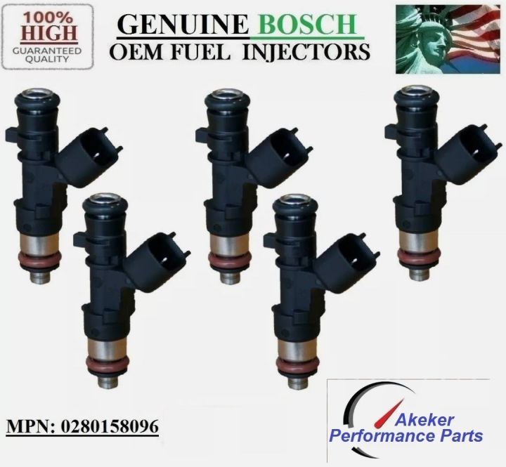 Set Of 5 Fuel Injector Nozzles For 2007 - 2014 Volvo- V40 V50 V60 V70 ...
